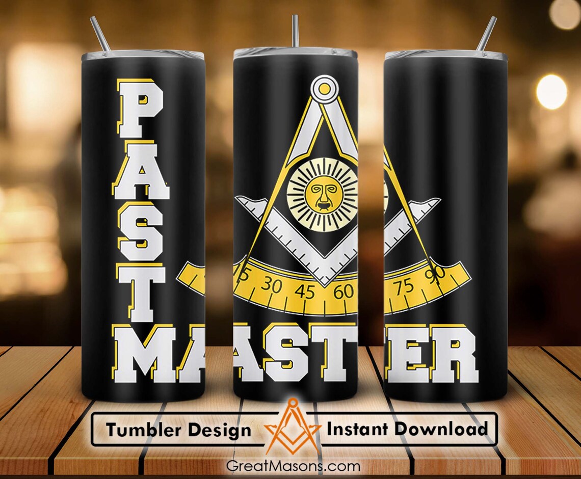 Mason Past Master Symbol Wisdom Leadership Masonic 20oz 30oz Skinny ...
