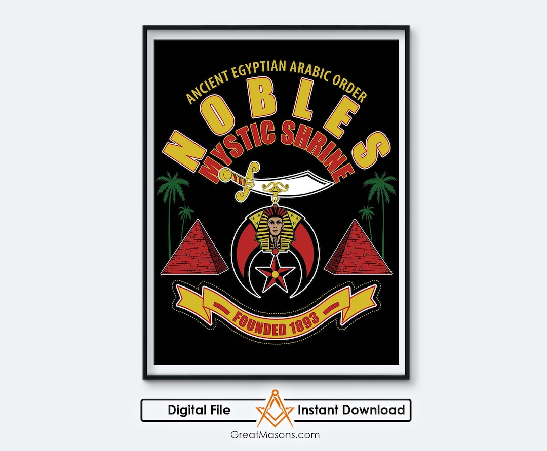 Nobles Mystic Shrine 1893 AEAONMS Shriner Scimitar Crescent and Star ...
