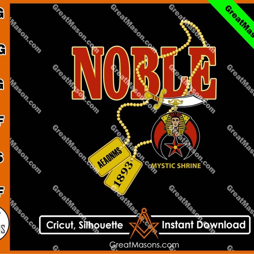 Nobles Mystic Shrine 1893 AEAONMS Dog Tag Scimitar Crescent - Etsy