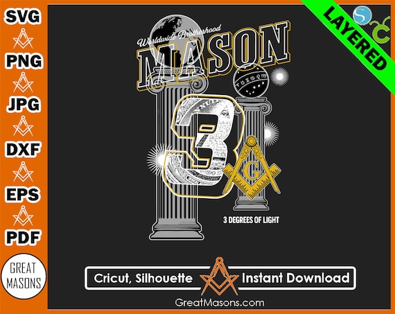 Mason Worldwide Brotherhood 3 Degrees of Light Great Masons - Etsy