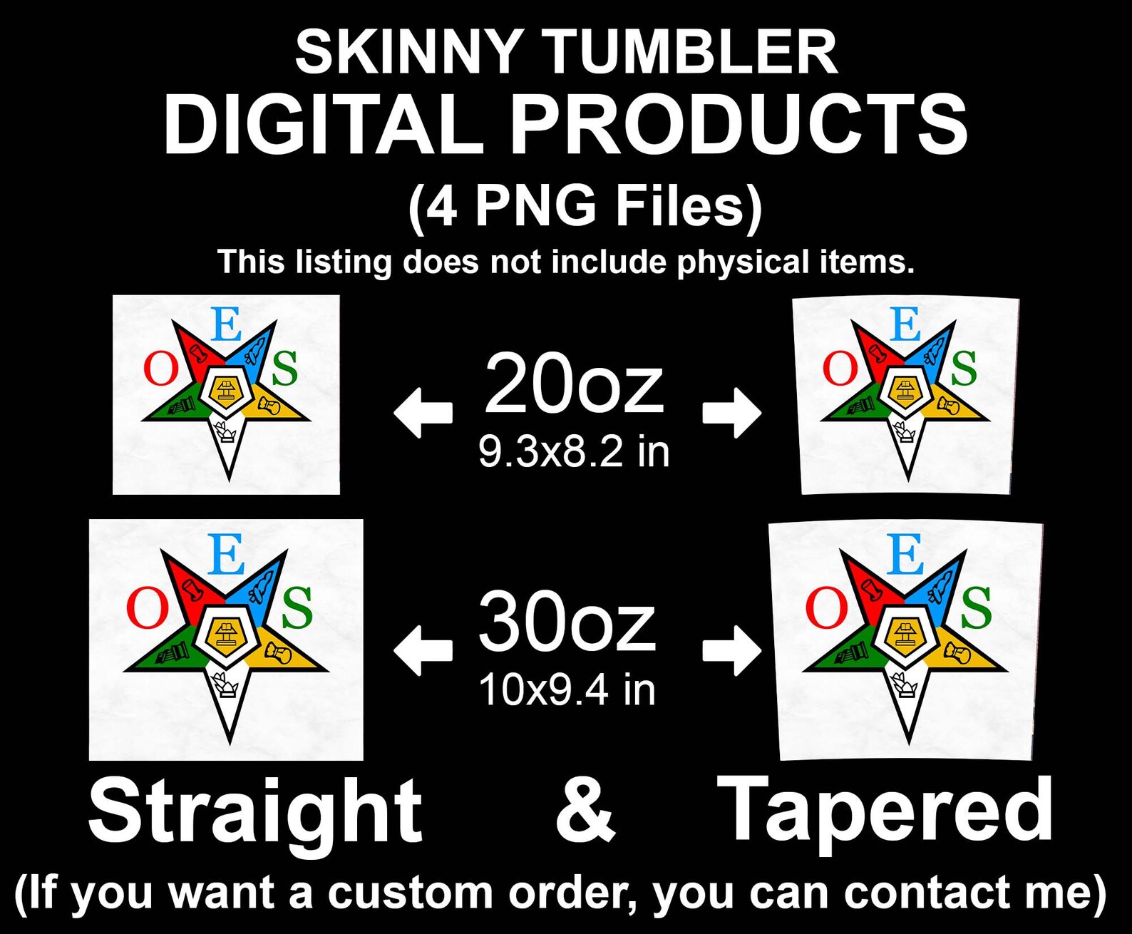 OES Star FATAL Logo Symbols Order of the Eastern Star 20oz 30oz Skinny ...