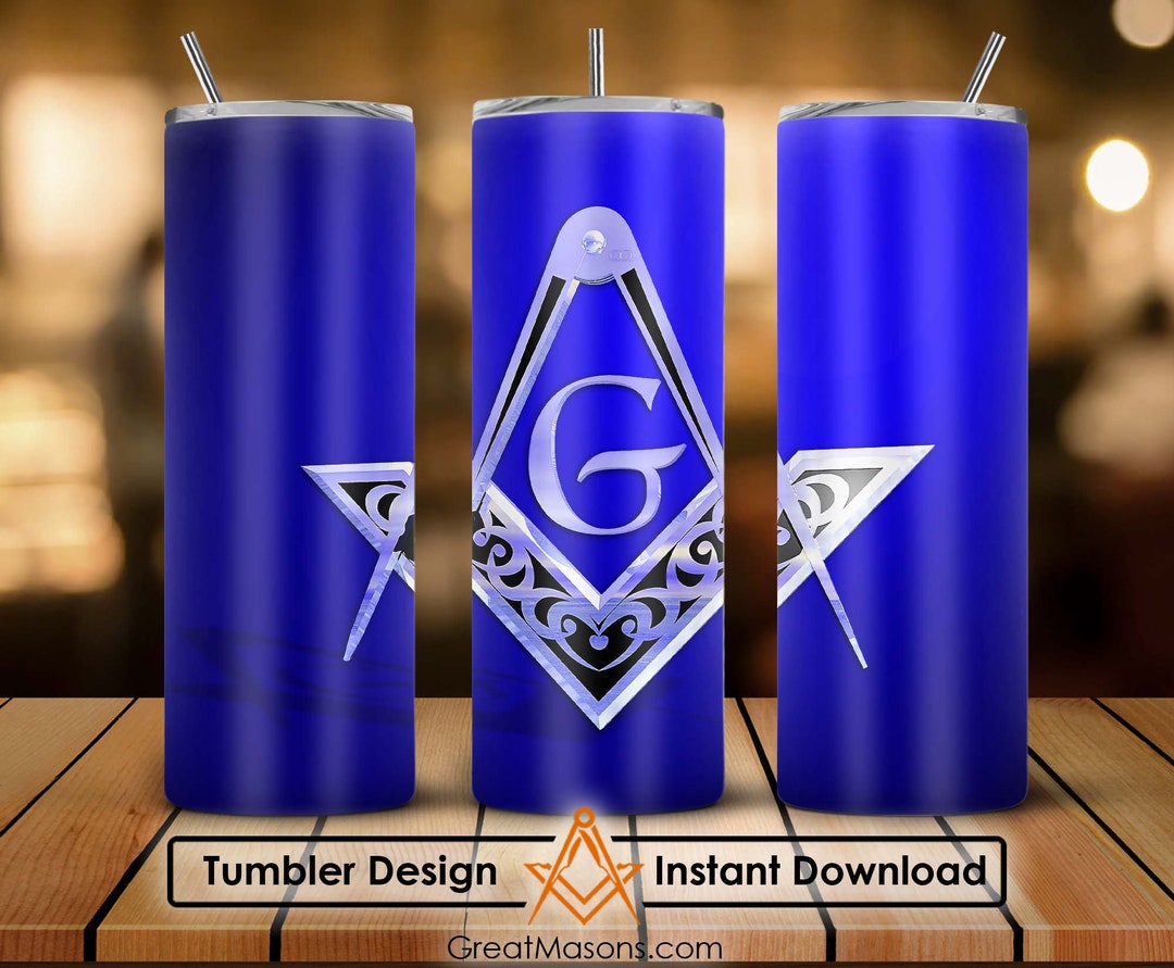 Mason Logo Symbol Freemasons Blue Great Masons 20oz 30oz Skinny Tumbler ...