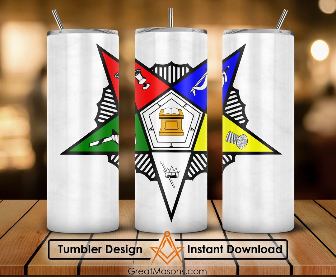 OES Star FATAL Logo Symbols Order of the Eastern Star 20oz 30oz Skinny ...
