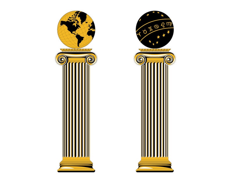 Masonic Columns Pillar Gold File Svg - Great Masons Design *SVG, Png ...