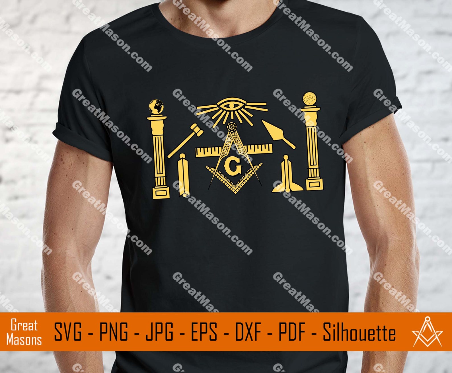 Masonic Well Equipped Columns Pillars Symbols - Great Masons *SVG, Png ...