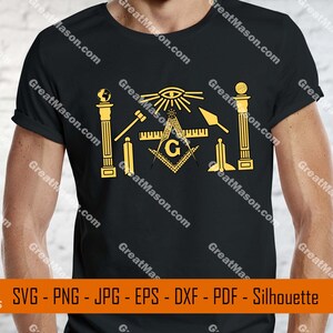 Masonic Well Equipped Columns Pillars Symbols - Great Masons *SVG, Png ...