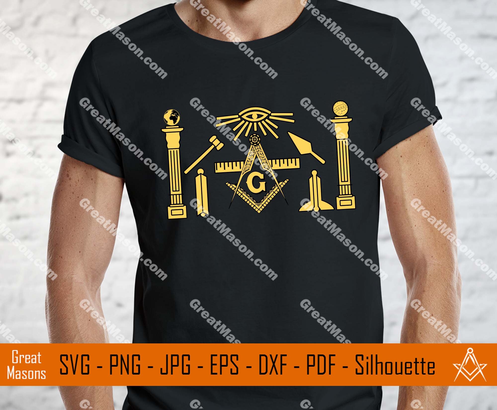 Masonic Well Equipped Columns Pillars Symbols - Great Masons *SVG, Png ...