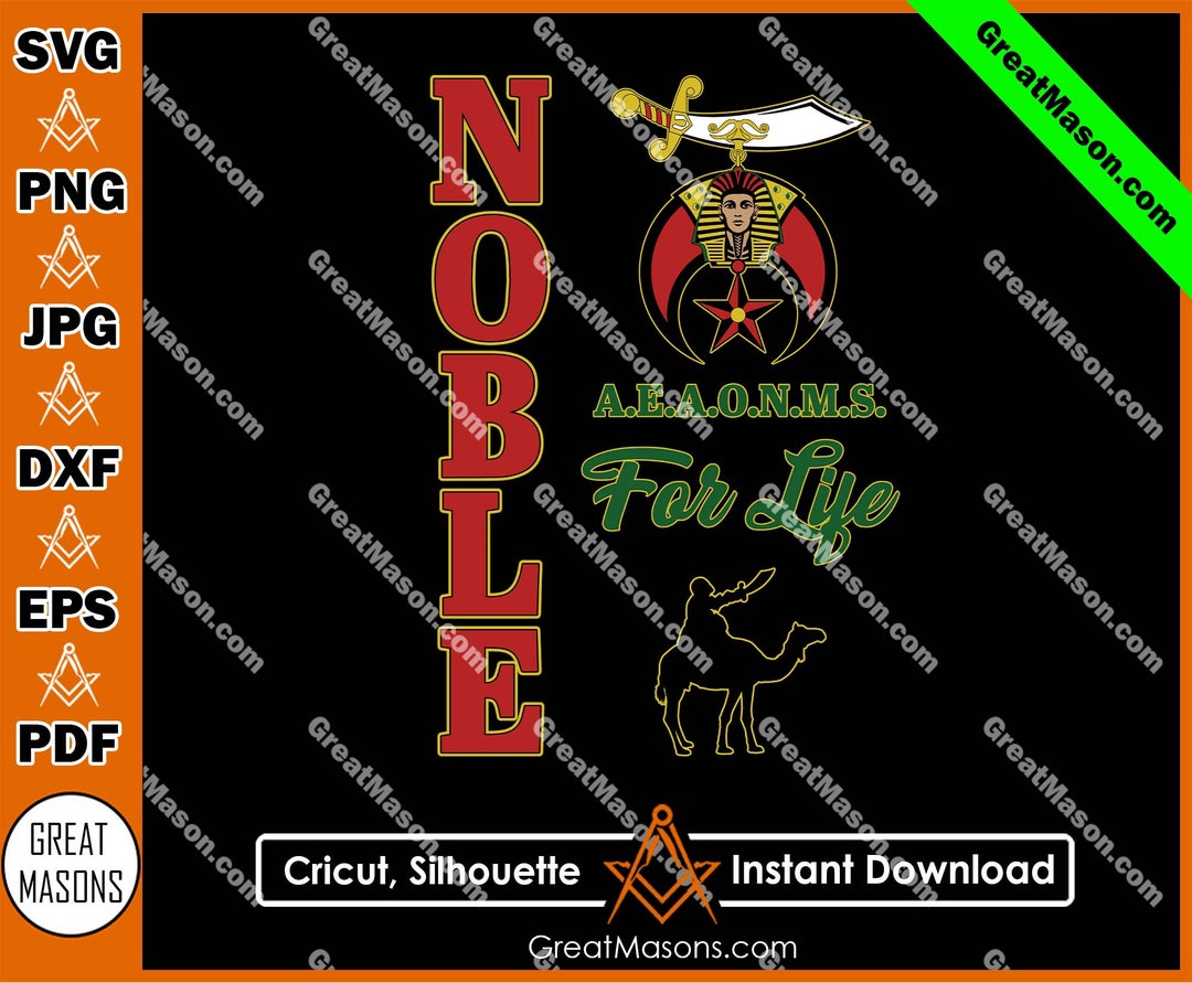 Shriner Noble AEAONMS Authentic Traditional for Life Scimitar Crescent ...