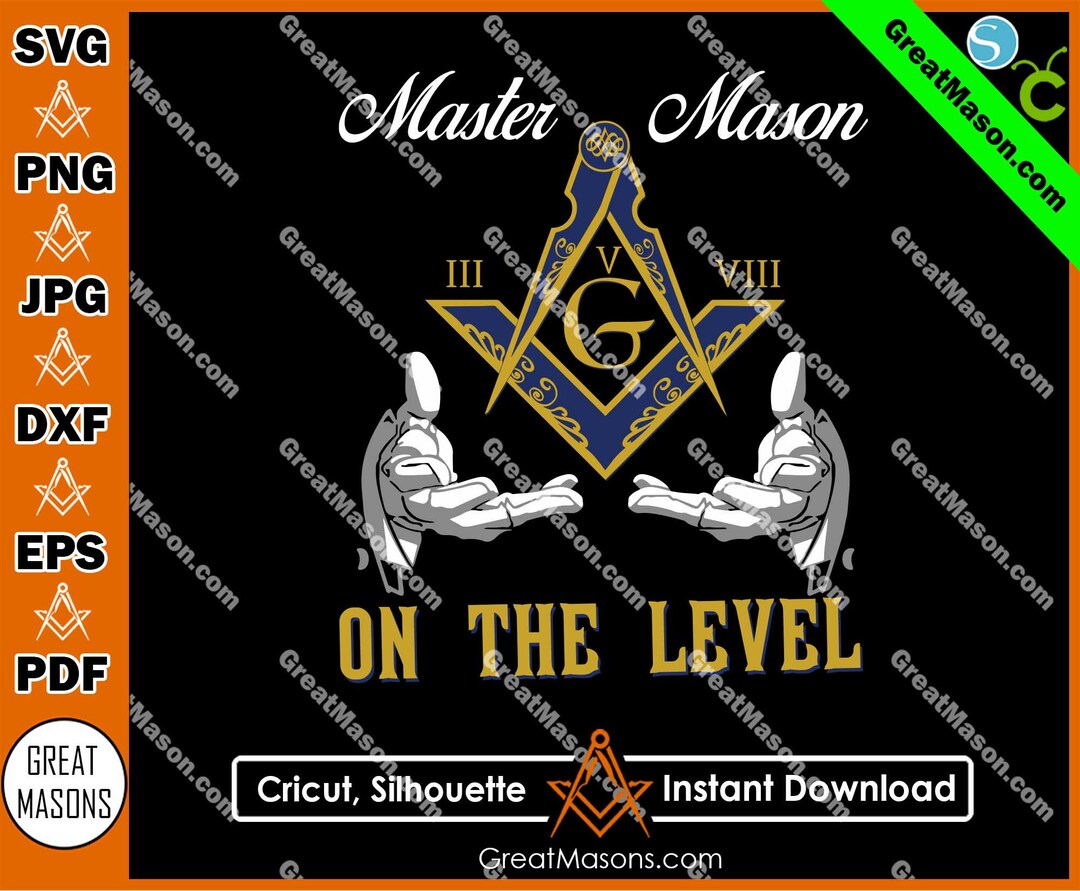 Master Mason III V VII on the Level Masonic Great Masons Design SVG ...