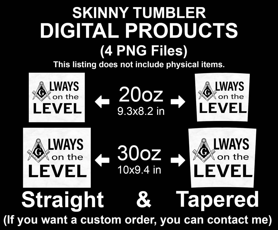Mason Always on the Level Great Masons 20oz 30oz Skinny Tumbler Wrap ...