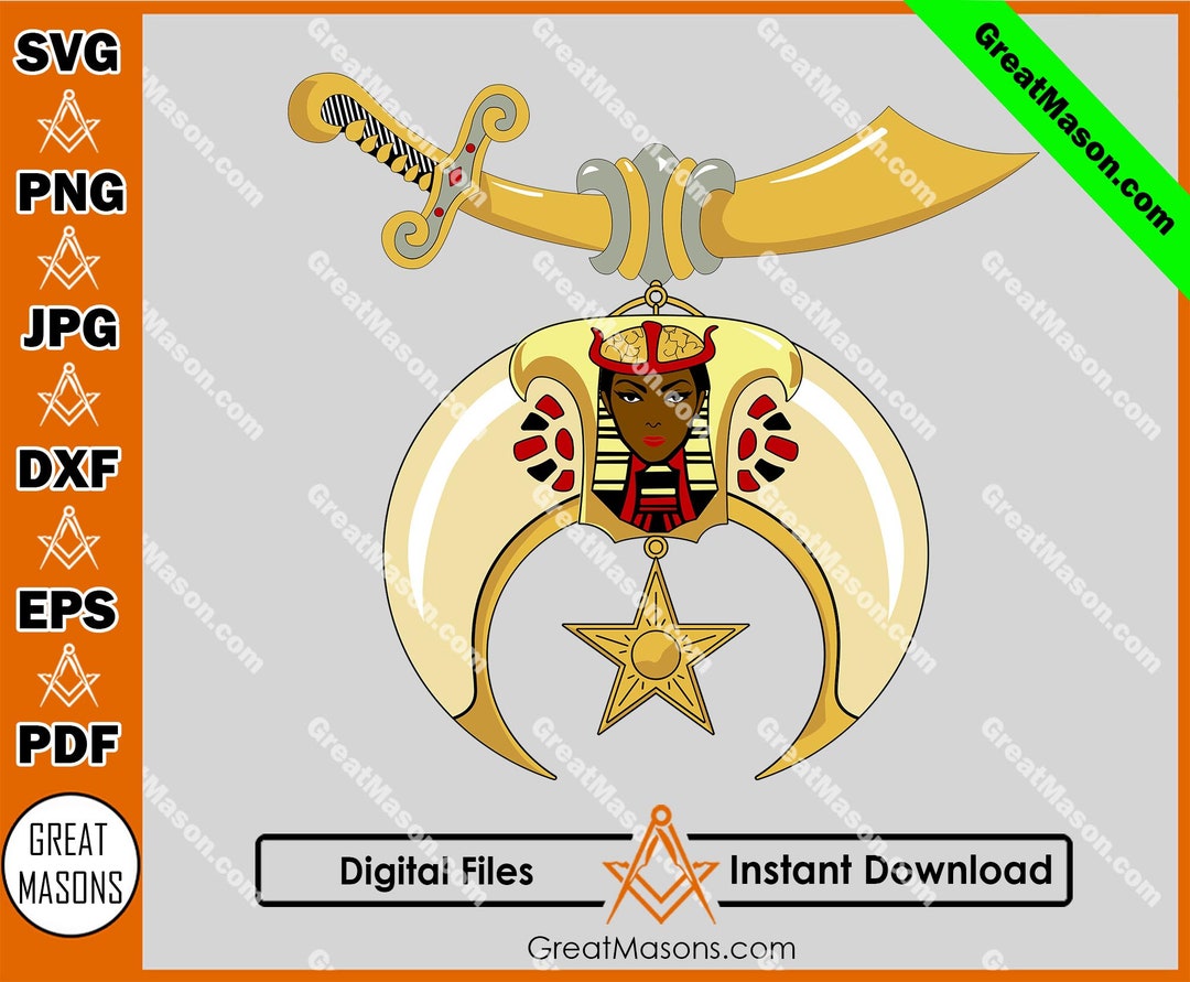 Daughters of Sphinx Black Shriner Scimitar Crescent and Star Logo ...