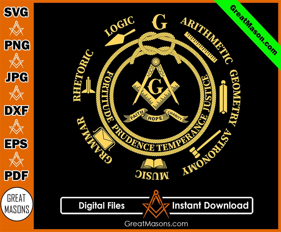 Mason Faith Hope Charity Rope Circle Logic Great Masons - Etsy