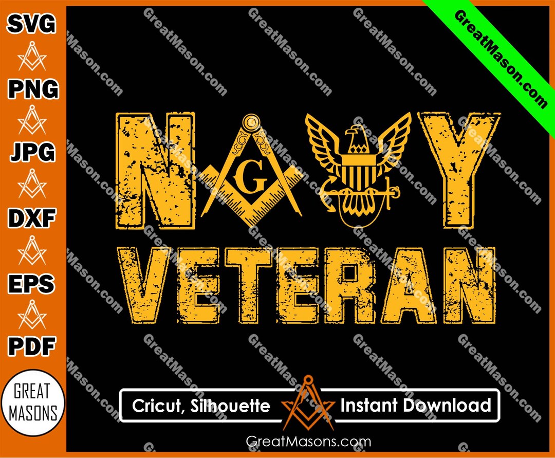 US Navy Veteran Mason Square and Compass US Eagle - Great Masons Design ...