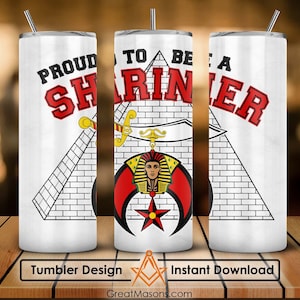 Proud to Be A Shriner Logo Symbol Pharaoh Masonic Art 20oz 30oz Skinny ...