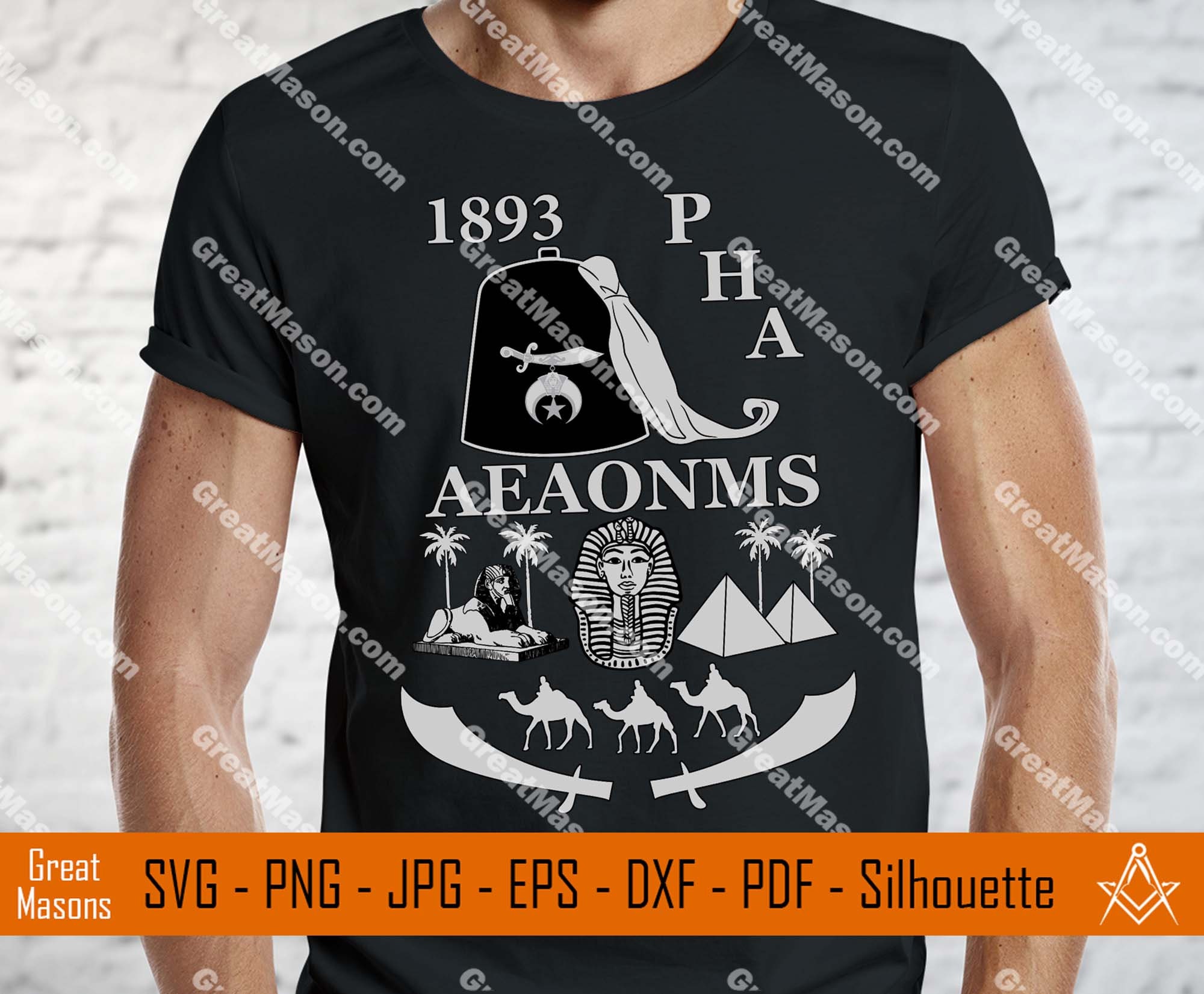 Nobles Mystic Shrine PHA 1893 AEAONMS Pharaoh Camel Desert Shriners ...
