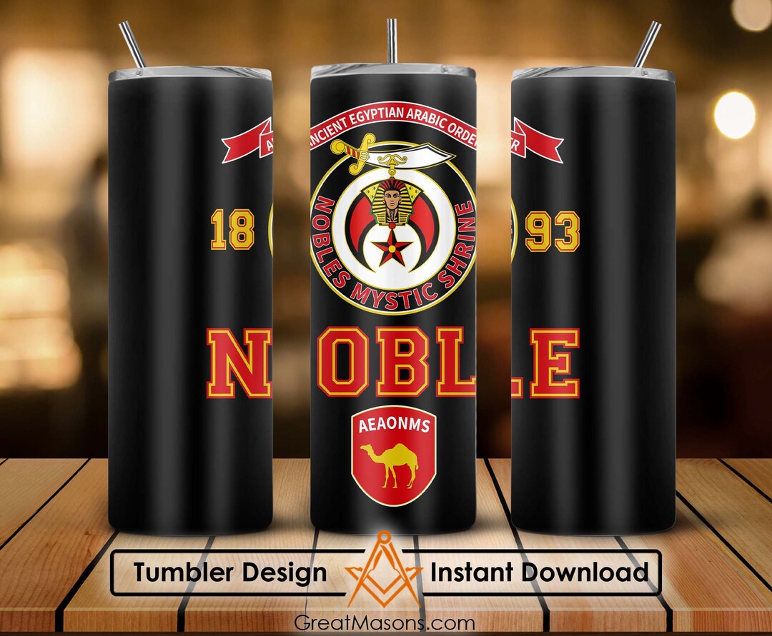 Nobles Mystic Shrine 1893 AEAONMS Shriner Scimitar Crescent Star 20oz ...