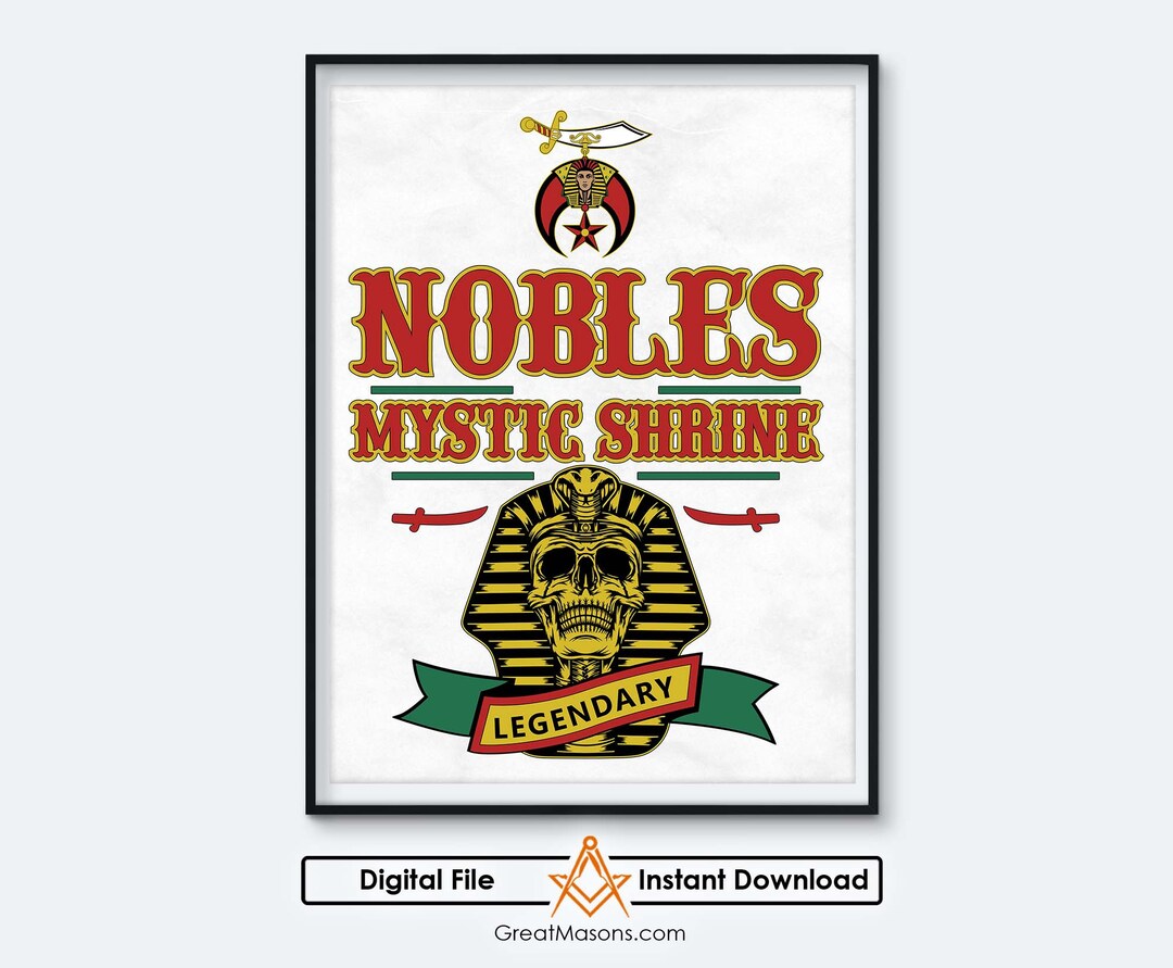Nobles Mystic Shriner Pharaoh Skull Est.1893 Legendary Shriners ...