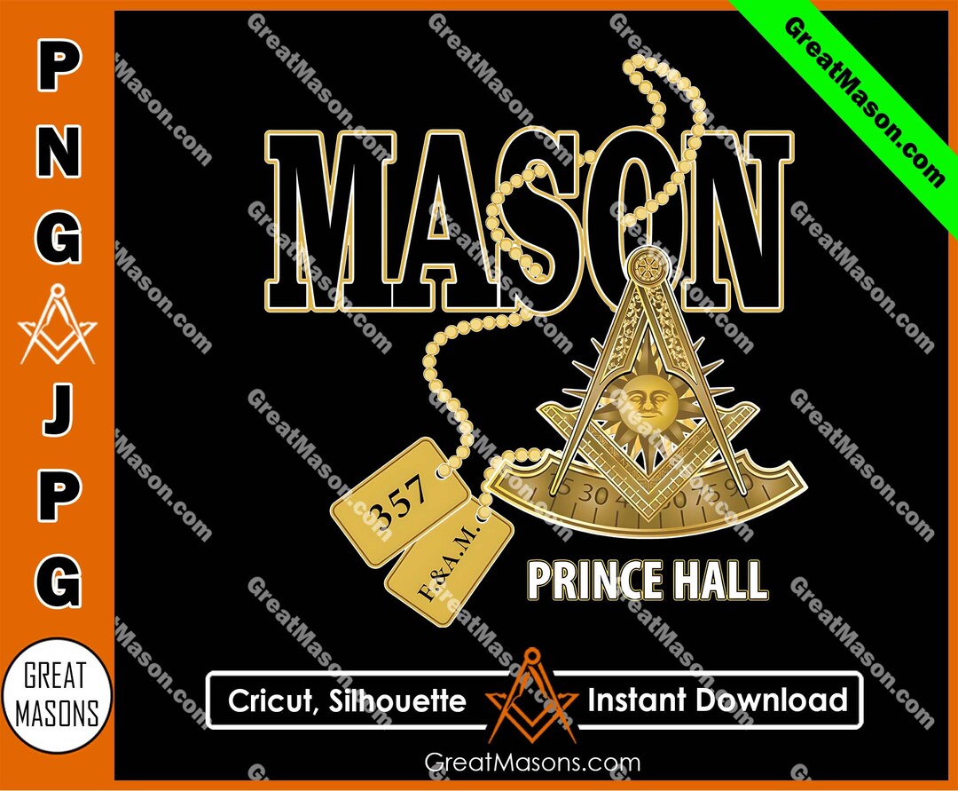 MASON Past Master Prince Hall 357 F.&A.M. Dog Tag Emblem Masonic Design ...