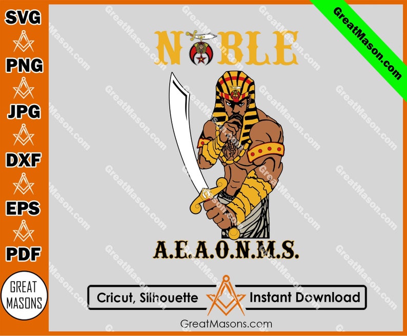 Noble Mystic Shrine Pharaoh King of the Desert Shriner AEAONMS Masonic ...