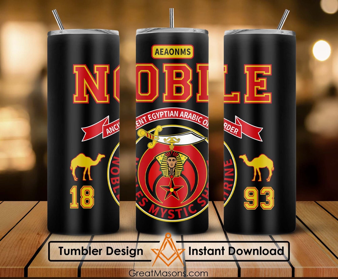 Nobles Mystic Shrine 1893 AEAONMS Shriner Scimitar Crescent Star 20oz ...