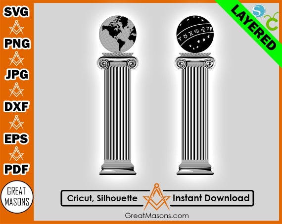 Masonic Columns Masonic Pillar File Great Masons Design - Etsy