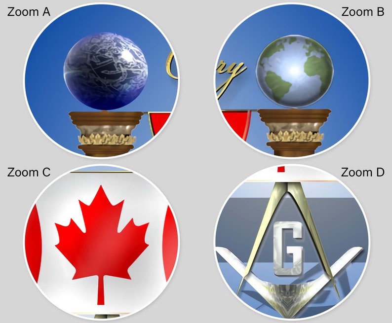 Canadian Freemasonry Flag Emblems Masonic Pillar Square & Compasses 3D ...