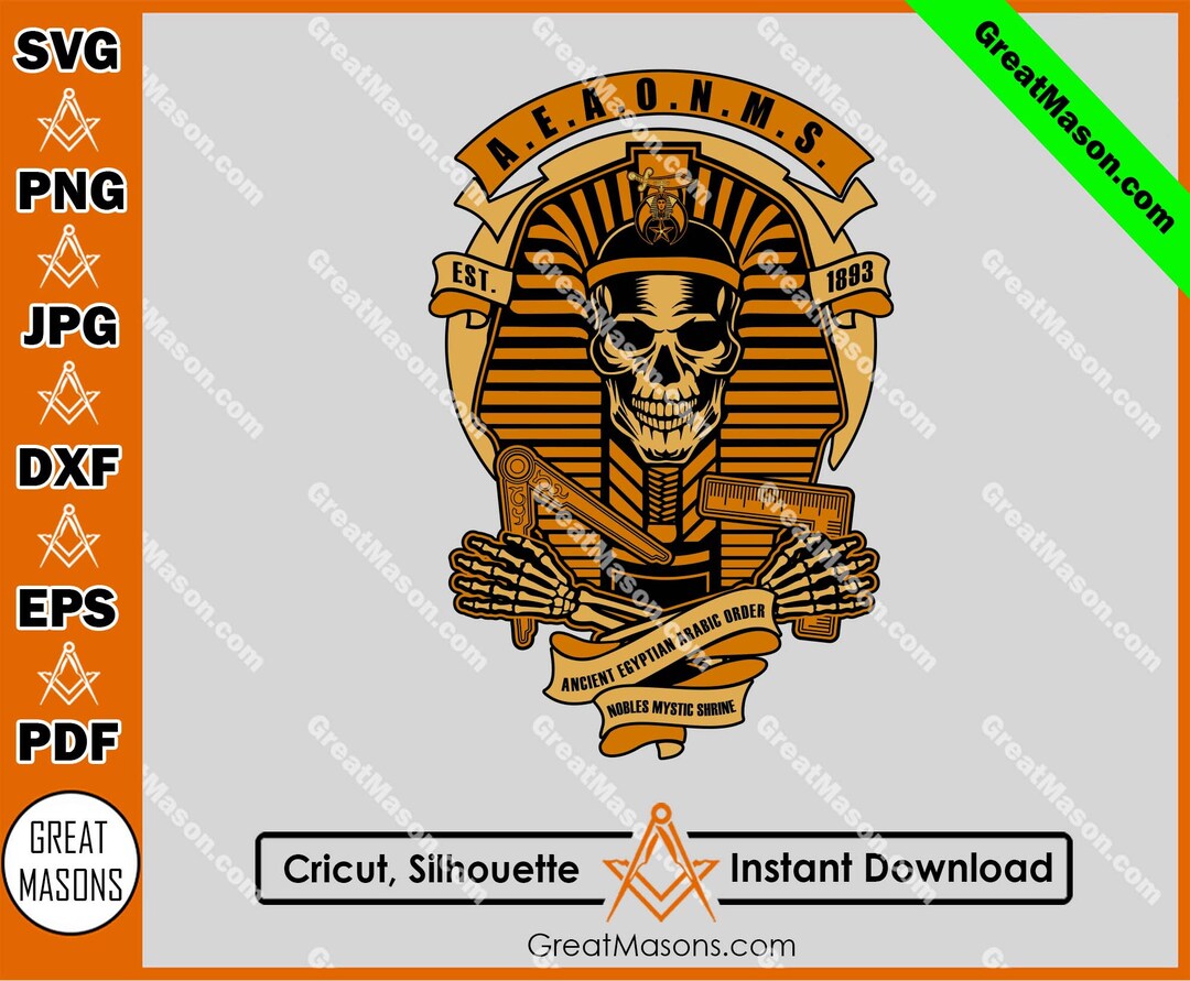 Shriner AEAONMS Pharaoh Skull Est.1893 King of the Desert Shriners ...