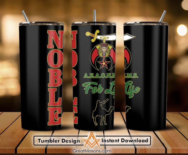 Shriner Noble AEAONMS Authentic Traditional for Life Scimitar Art 20oz ...