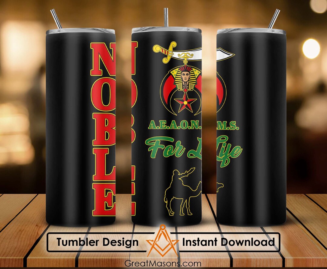 Shriner Noble AEAONMS Authentic Traditional for Life Scimitar Art 20oz ...