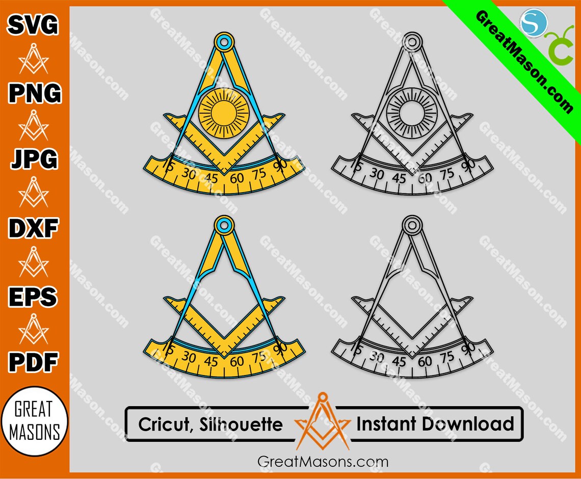 Mason Past Master Freemasons Square and Compasses Symbol SVG - Etsy