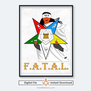 OES FATAL Sister Eyes Mask Order of the Eastern Star Sisterhood Masonic ...