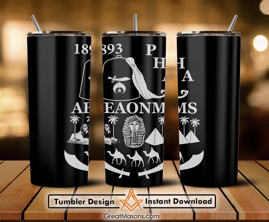 Shriner PHA 1893 AEAONMS Pharaoh Camel Desert Shriners Art 20oz 30oz ...