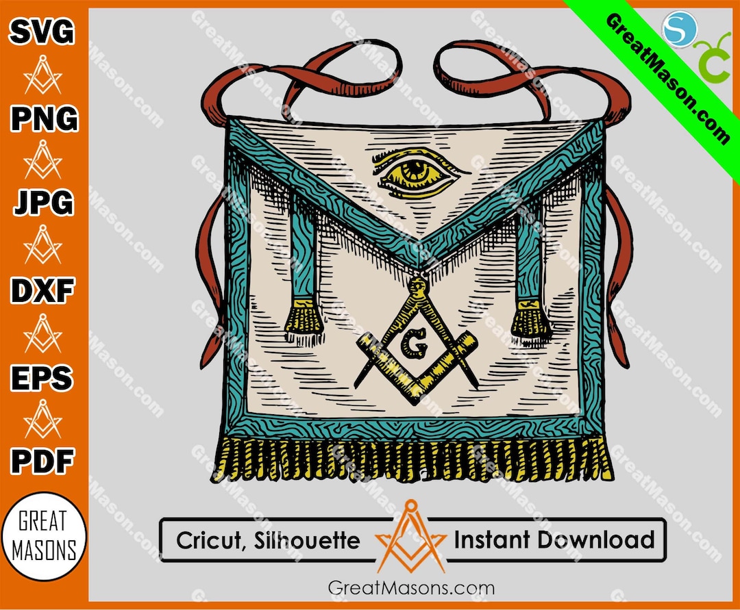 Masonic Apron Vintage Freemason Digital File - Great Masons Design *SVG ...