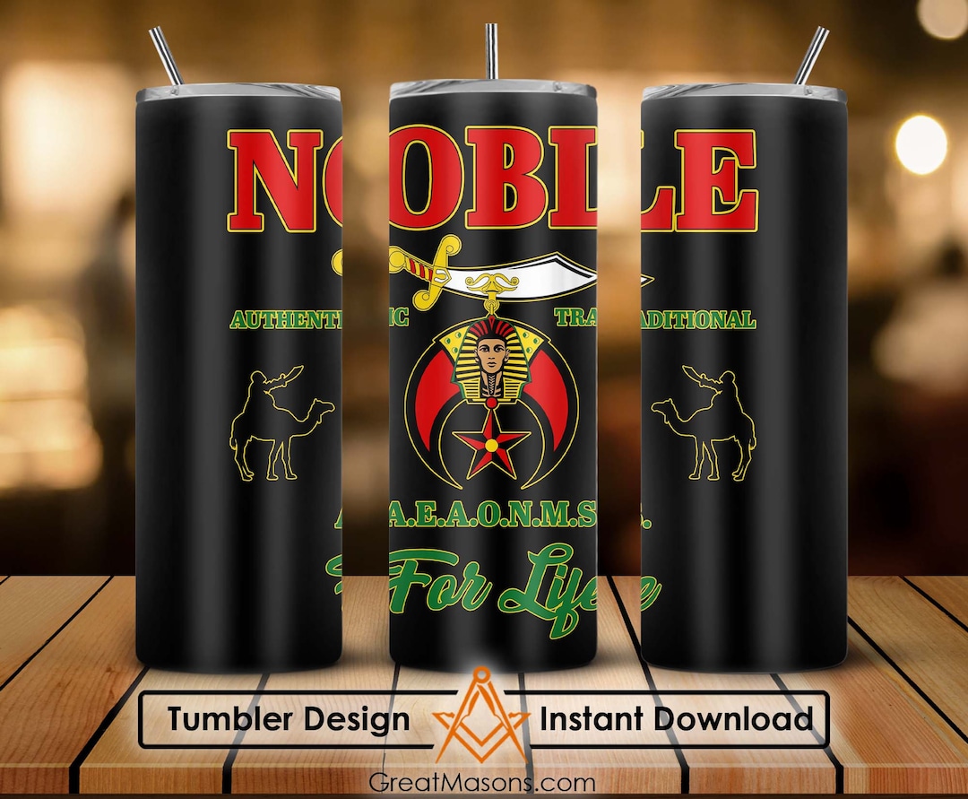 Shriner Noble AEAONMS Authentic Traditional for Life Scimitar Art 20oz ...