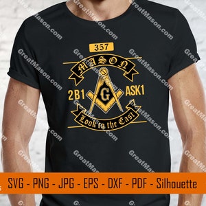 Mason 357 2B1ASK1 Look to the East Freemason - Great Masons *SVG, Png ...