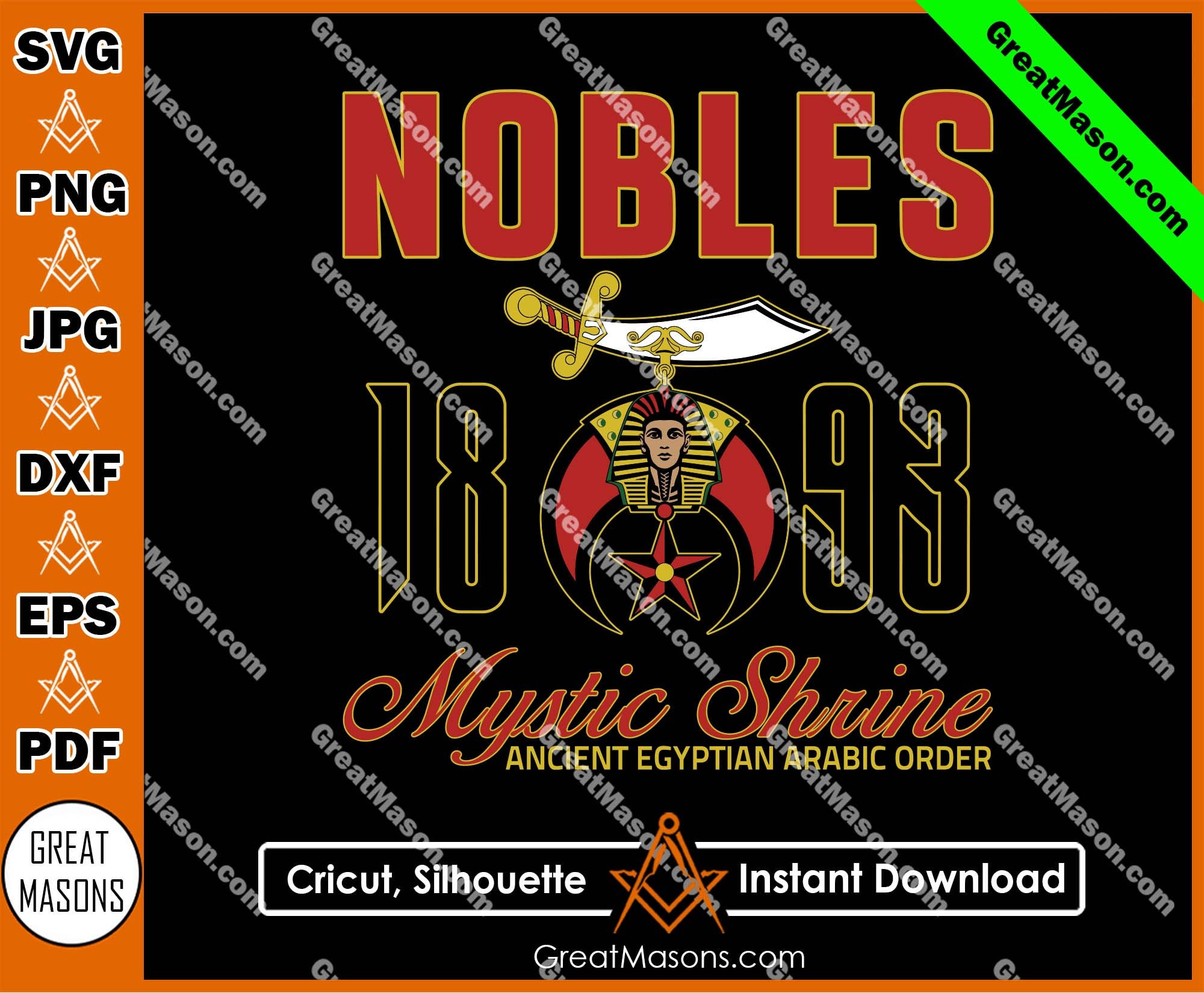 Nobles Mystic Shrine 1893 With Sword Star Symbol Shriners - Etsy