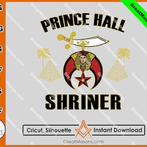 Prince Hall Shriner PHA Symbol Scimitar Crescent and Star Freemasonry ...