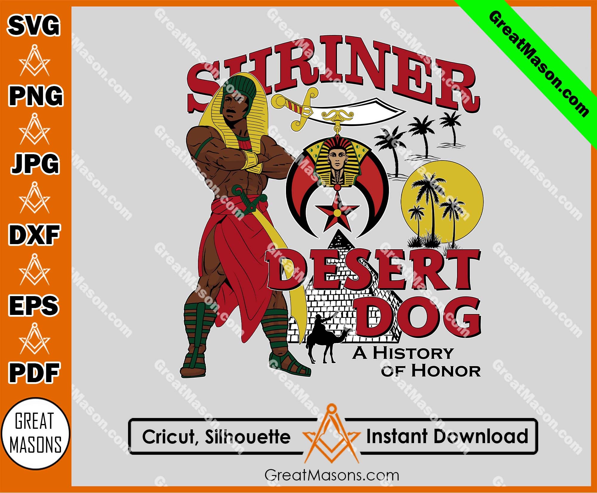 Shriner Noble Pharaoh With Swords King of the Desert Dog - Etsy
