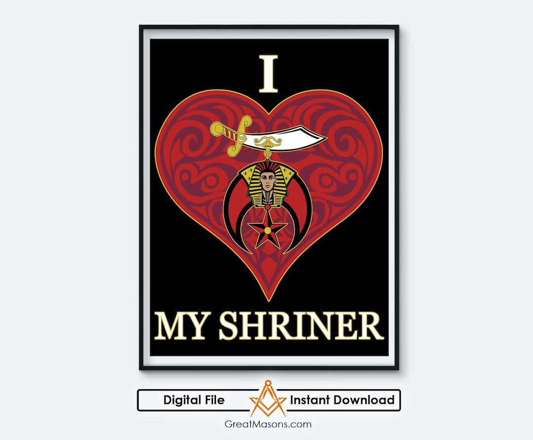I Love My Shriner Heart Shrine Fez Sword Star Symbol Shriners ...