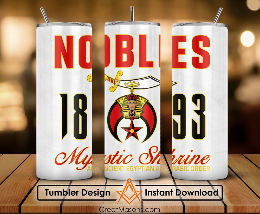Nobles Mystic Shrine 1893 With Sword Star Symbol Shriners Art 20oz 30oz ...