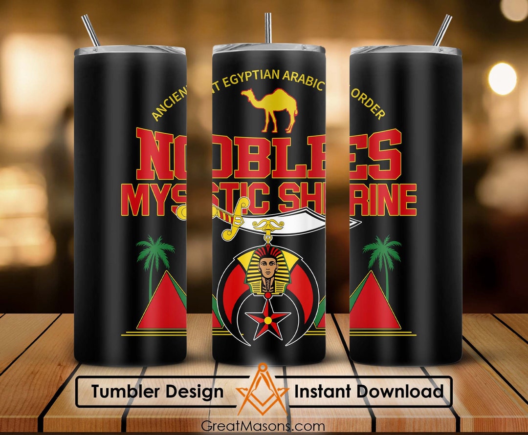 Nobles Mystic Shrine 1893 AEAONMS Shriner Scimitar Crescent Star 20oz ...