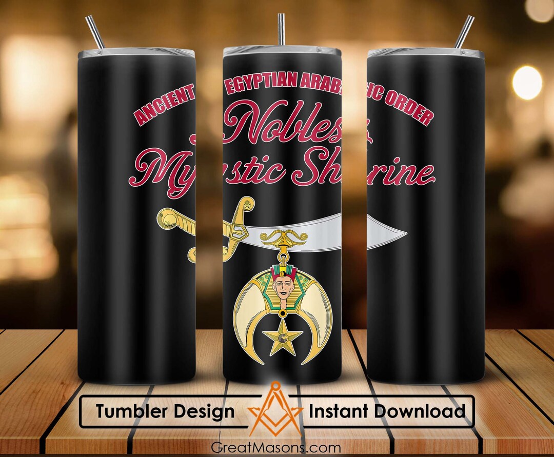 Nobles Mystic Shrine 1893 With Sword Star Symbol Shriners Art 20oz 30oz ...