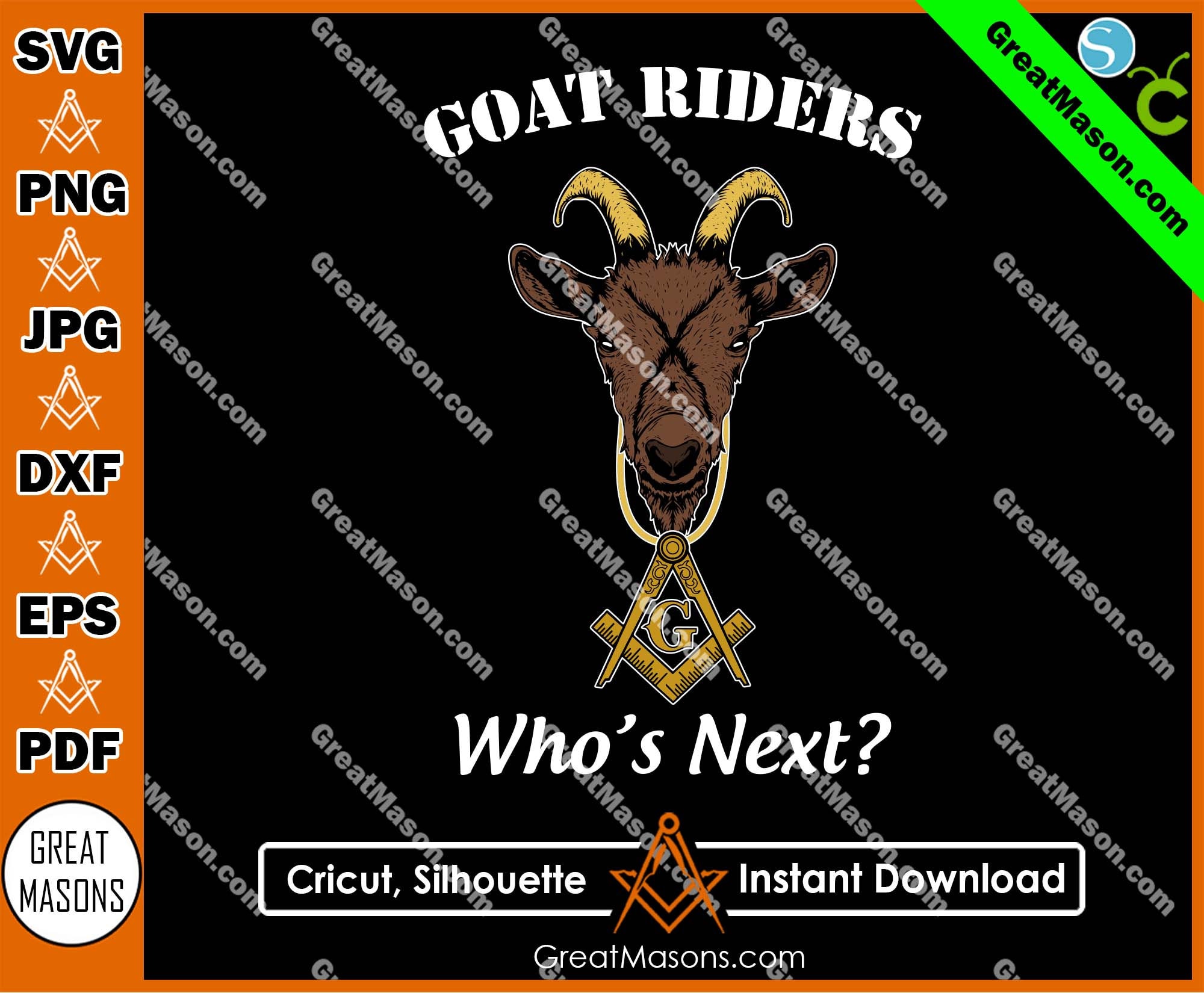 Goat Rider Masonic Necklace Digital File Great Masons SVG - Etsy