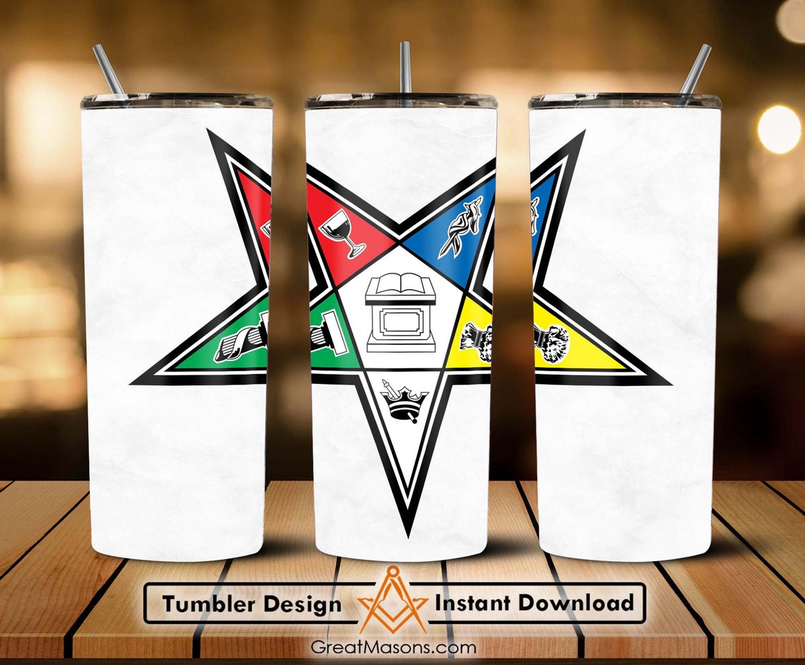 OES Star FATAL Logo Symbols Order of the Eastern Star 20oz 30oz Skinny ...