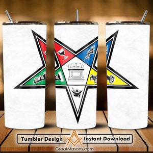 OES Star FATAL Logo Symbols Order of the Eastern Star 20oz 30oz Skinny ...