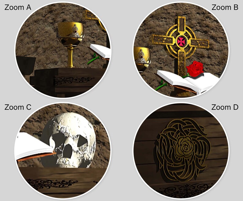Altar Masonic Skull and Bones Bible Cross Rose Freemasons 3D - Etsy