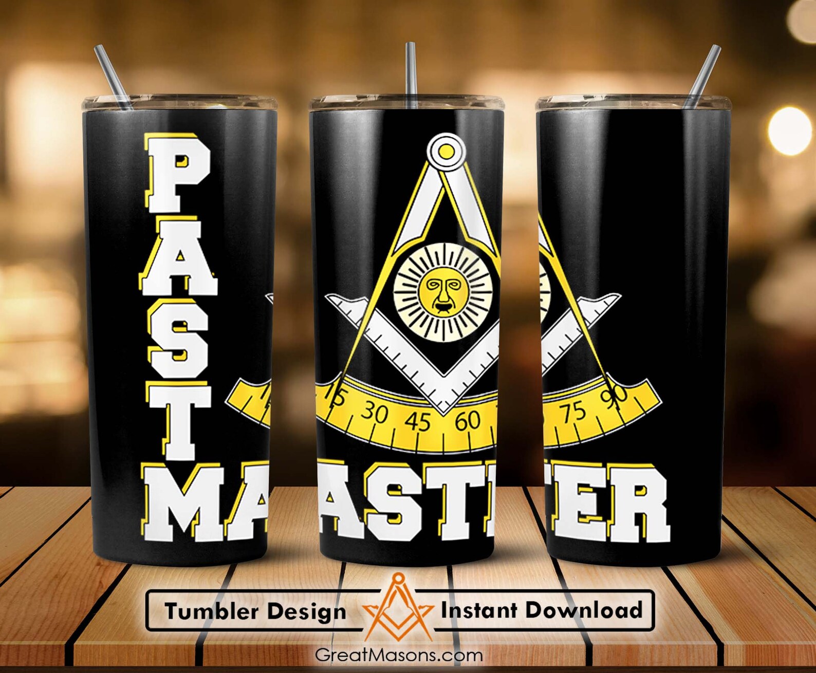 Mason Past Master Symbol Wisdom Leadership Masonic 20oz 30oz Skinny ...