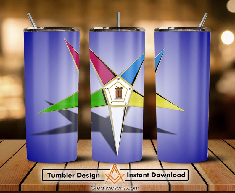 OES Order of the Eastern Star FATAL Masonic Symbol 20oz 30oz Skinny ...