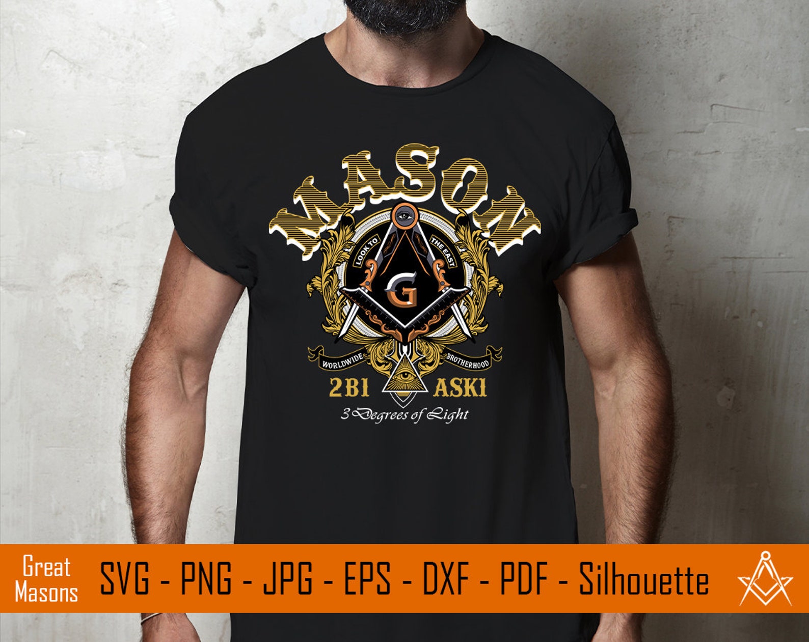 Mason 2B1ASK1 3 Degrees of Light Brotherhood - Great Masons *SVG, Png ...