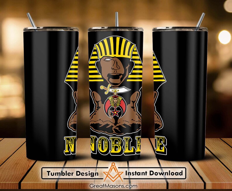 Noble Mystic Shrine Pharaoh Symbol in Hand AEAONMS 20oz 30oz Skinny ...